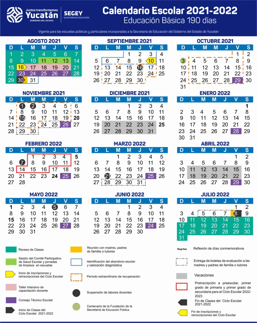 Presentan el calendario escolar 2021-2022 de 190 días | Informe Fracto
